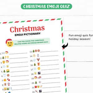 Christmas Emoji Pictionary Game, Christmas Emoji Quiz, Printable Guess ...