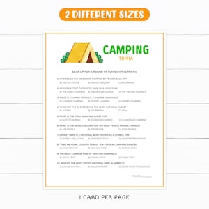 Camping Trivia Game, Camping Quiz Games, Camp Questions, Camping ...