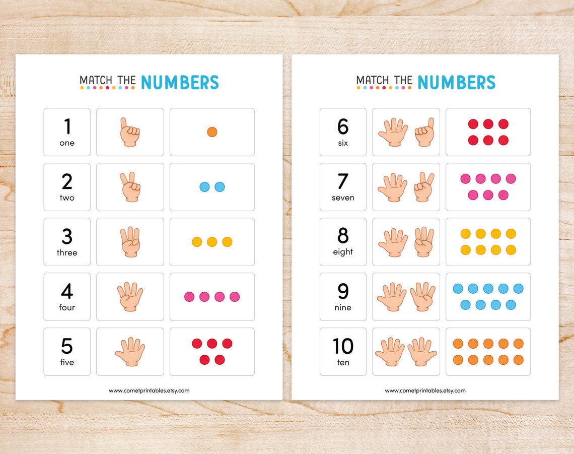 Count and Match Preschool Activity Printable Counting - Etsy