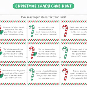 Candy Cane Hunt Clues, Candy Cane Scavenger Hunt, Candy Cane Treasure ...