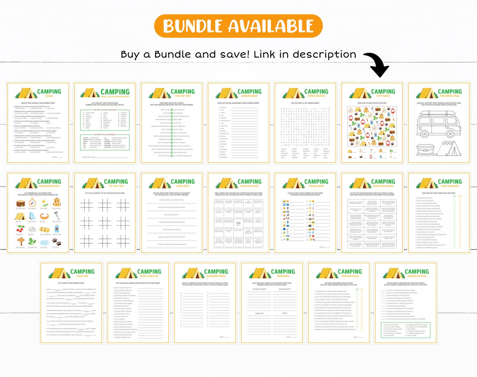 Camping Emoji Game, Camping Guess the Emoji Pictionary Quiz, Camping ...