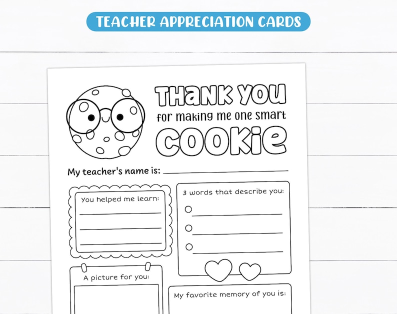 Teacher Appreciation Week Card, Printable Thank You Teacher Coloring ...