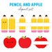 Teacher PNG Clipart, Cute Apple and Pencil Clipart, Back to School ...