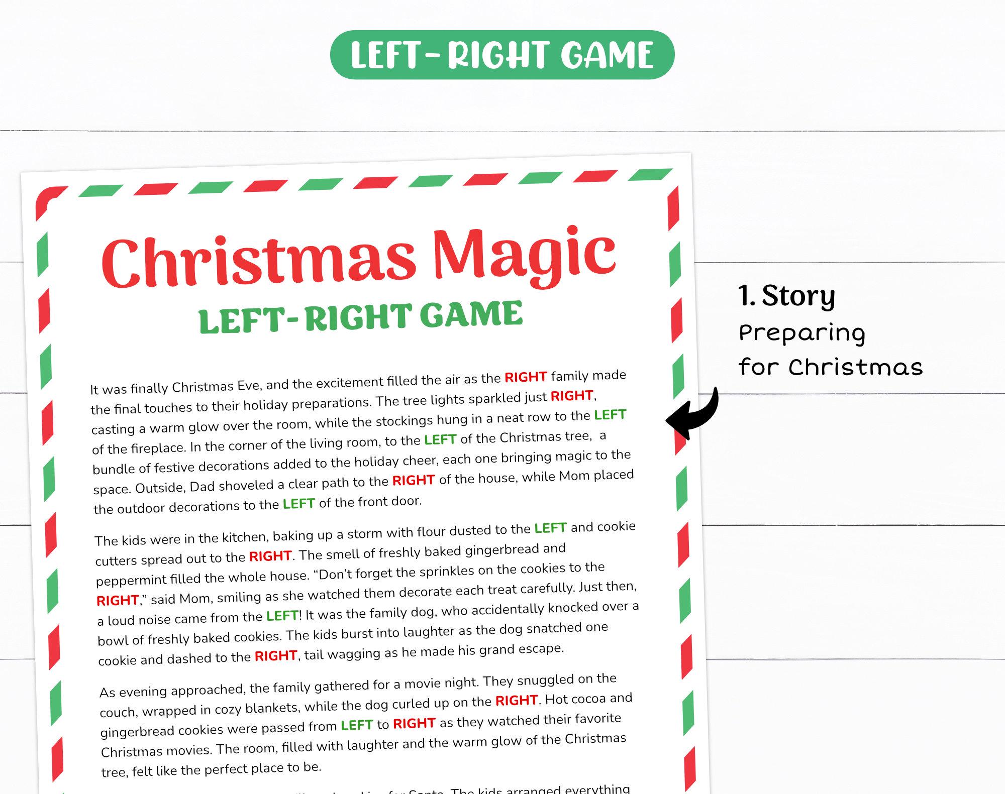 Left Right Christmas Game, Right Left Christmas Game, Christmas Left ...