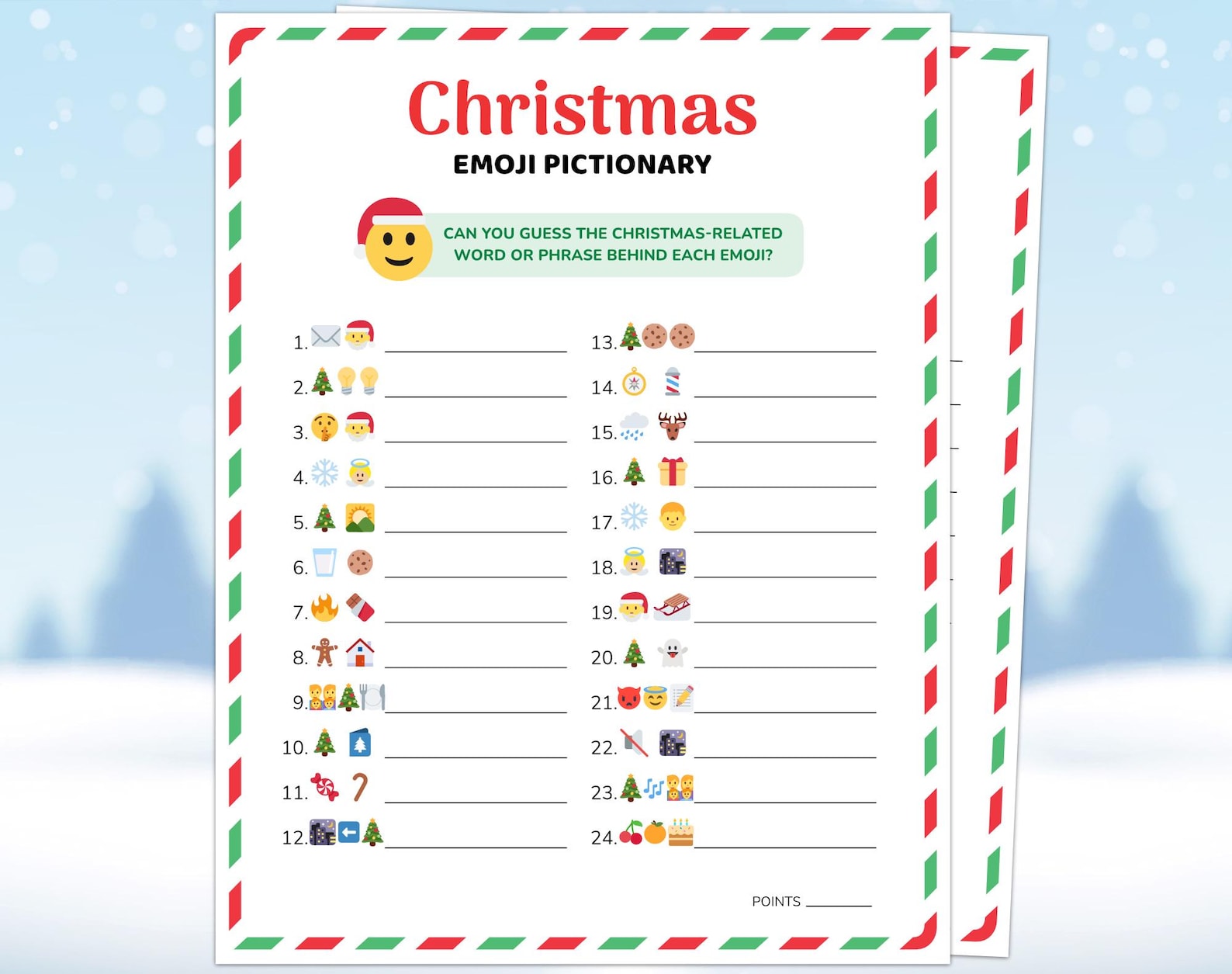 Christmas Emoji Pictionary Game, Christmas Emoji Quiz, Printable Guess ...