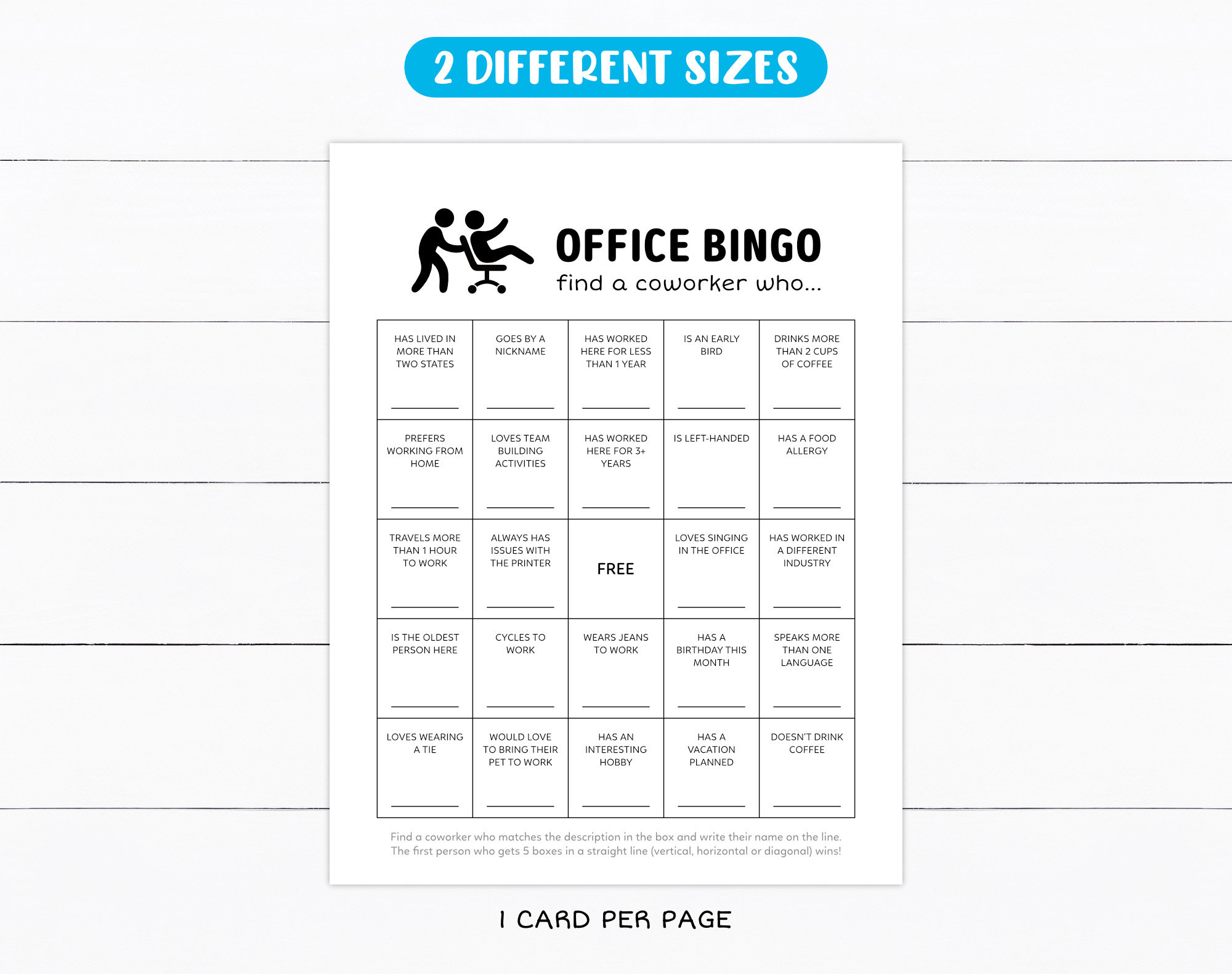 Networking Bingo, Find Someone Who Coworker Bingo, Office Team Building ...