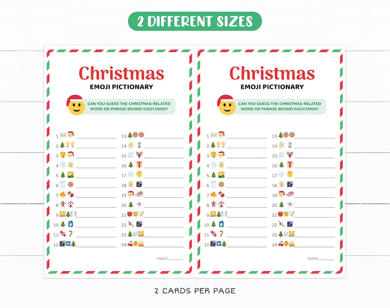 Christmas Emoji Pictionary Bundle, Christmas Emoji Bundle, Christmas ...