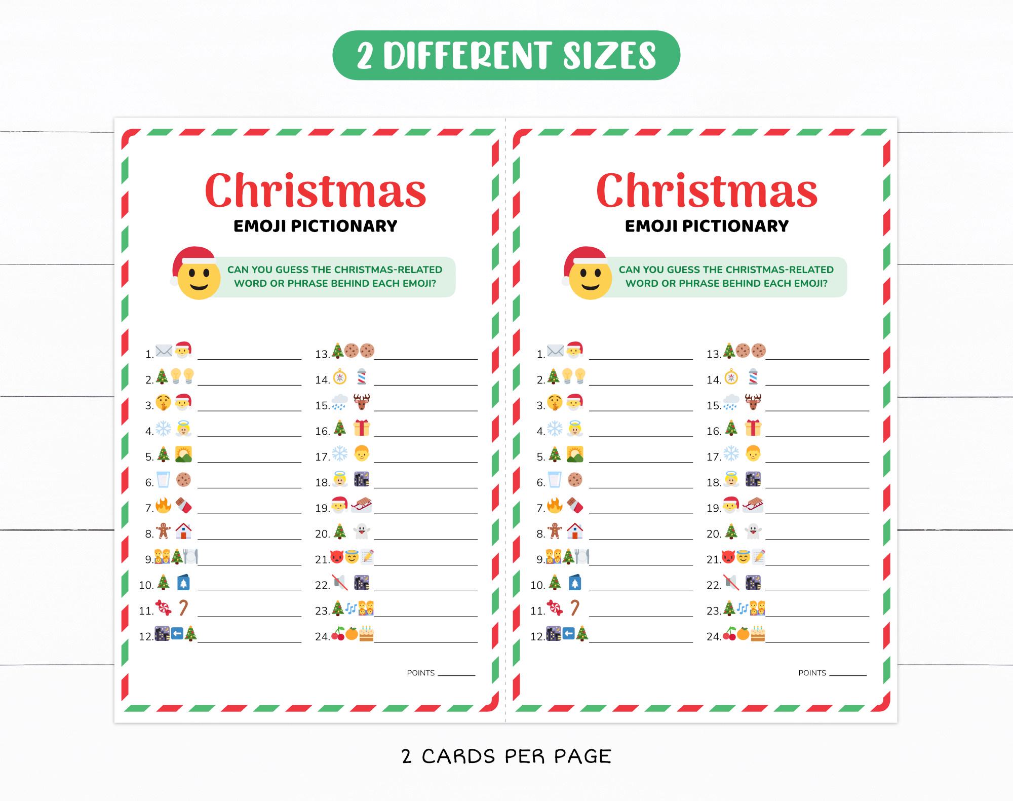 Christmas Emoji Pictionary Bundle, Christmas Emoji Bundle, Christmas ...