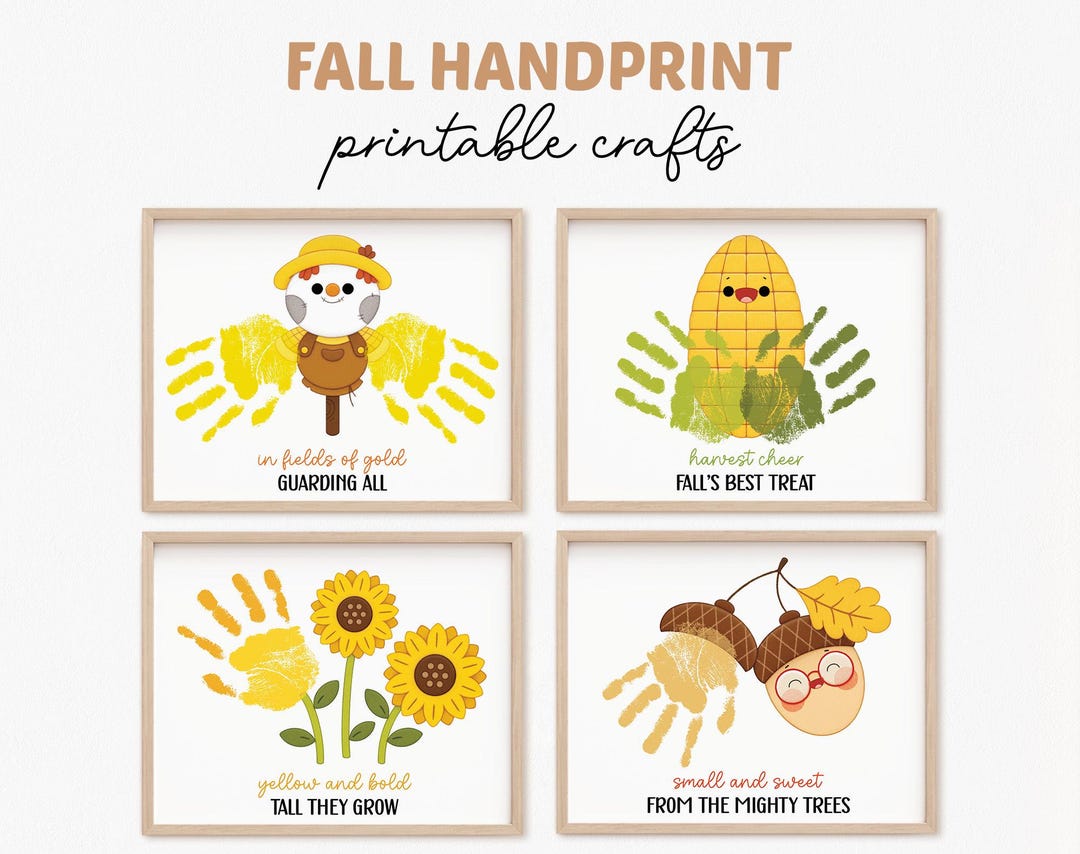 Fall Handprint Bundle, Fall Handprint Art Bundle, Fall Handprint Craft ...