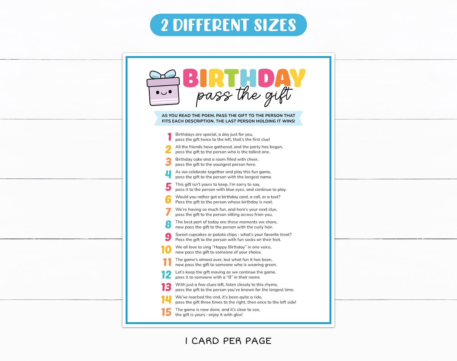 Birthday Pass the Gift Game, Pass the Gift Birthday Game, Funny Pass ...