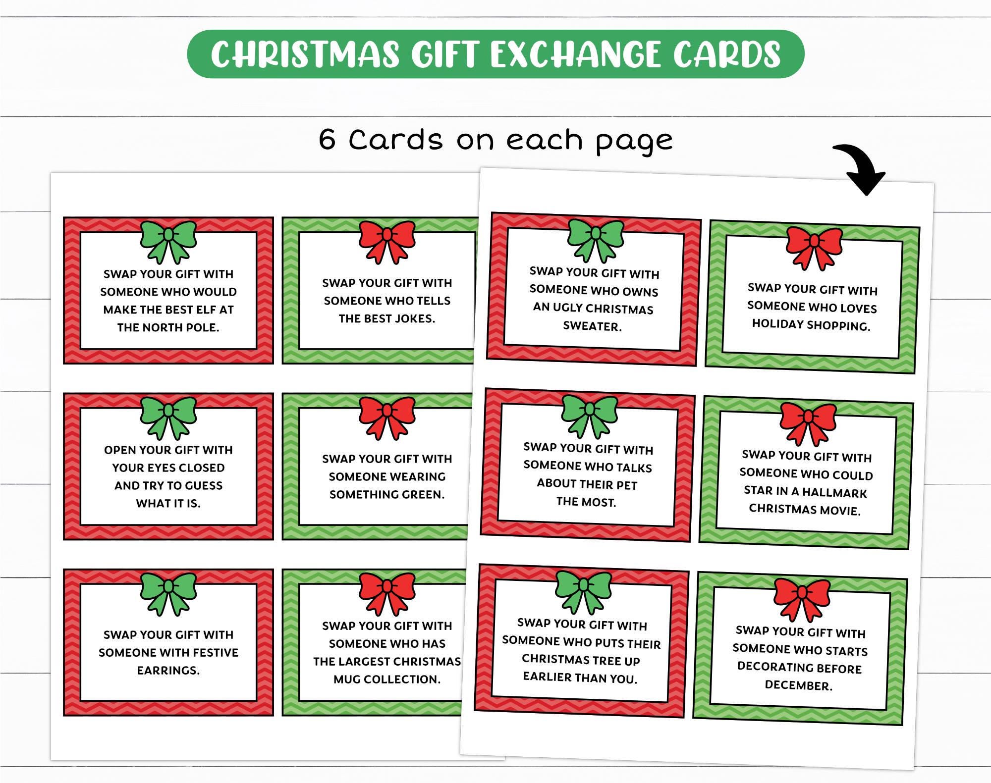 Christmas Gift Exchange Game, Holiday Present Swap, Family or Office ...