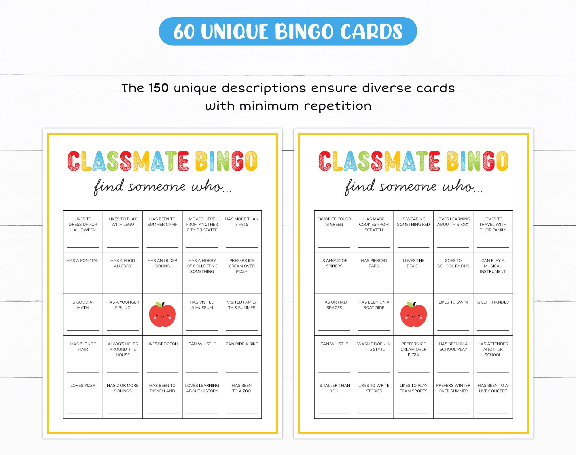Find the Classmate Bingo, Find the Guest Classroom Bingo, Get to Know ...