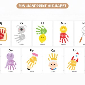 Alphabet Handprint Art Craft Bundle, Handprint Alphabet Book Template ...