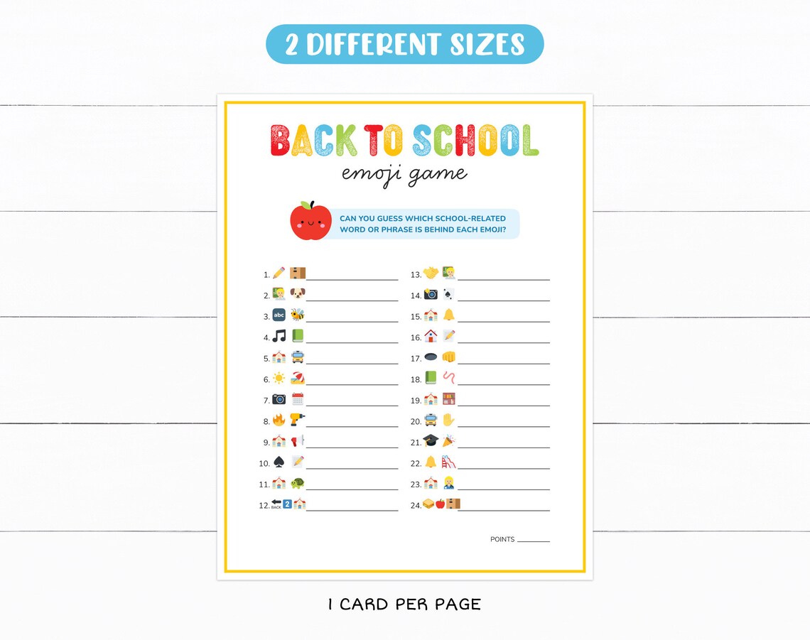 Back to School Emoji Pictonary, School Emoji Quiz, Guess the Emoji Game ...