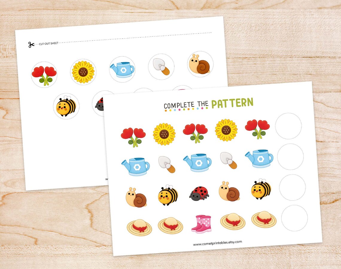 Complete the Pattern Printable Toddler Activity, What Comes Next Game ...