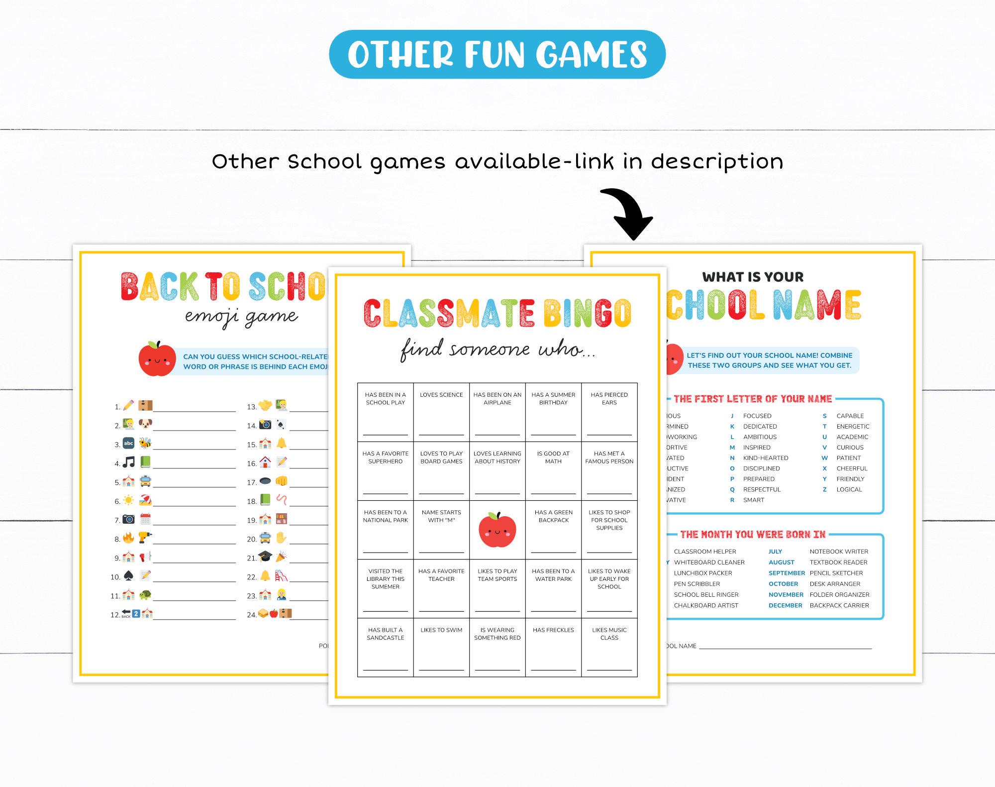 Back to School Dicebreaker, First Day of School Icebreaker, Kids ...