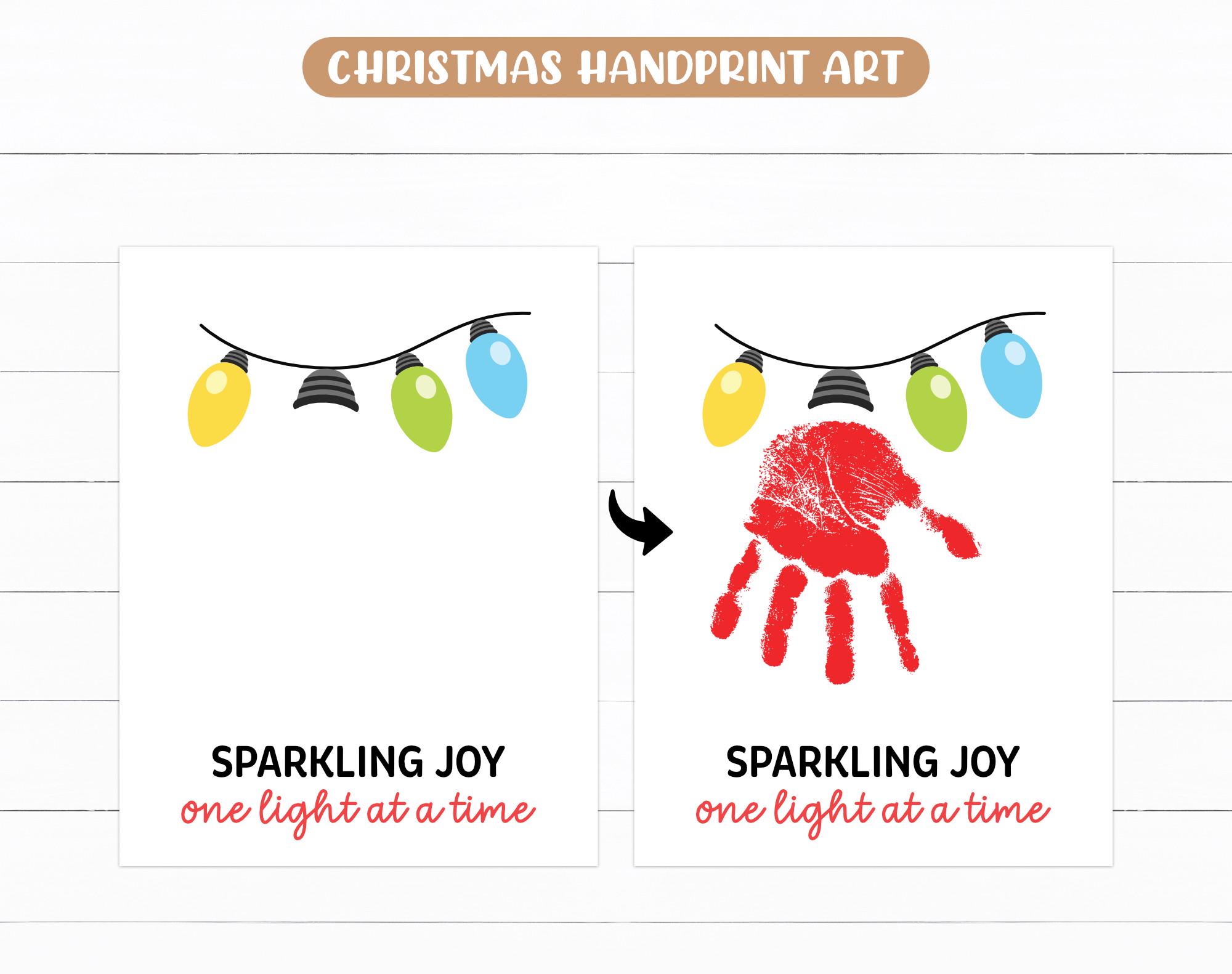 Christmas Lights Handprint Art Craft, Christmas Handprint Crafts for ...