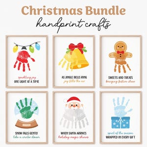 Christmas Handprint Footprint Art Bundle, Christmas Handprint Art, Baby ...