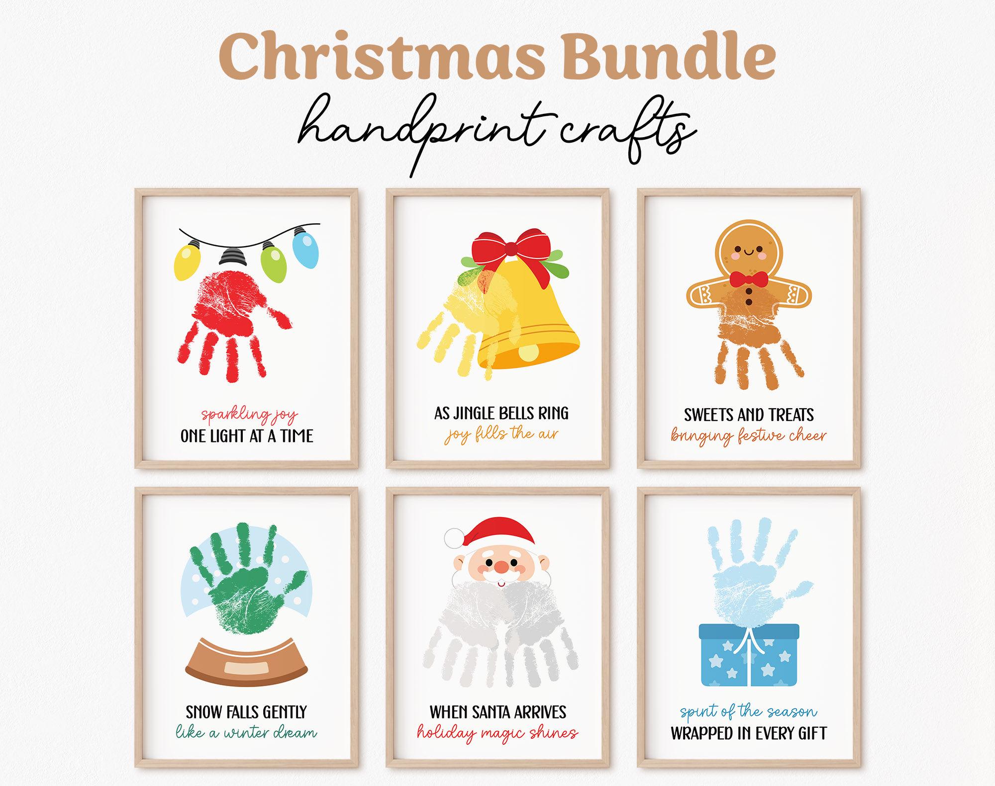 Christmas Handprint Footprint Art Bundle, Christmas Handprint Art, Baby ...