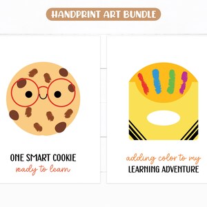 Back to School Handprint Art Bundle, First Day of School Handprint ...