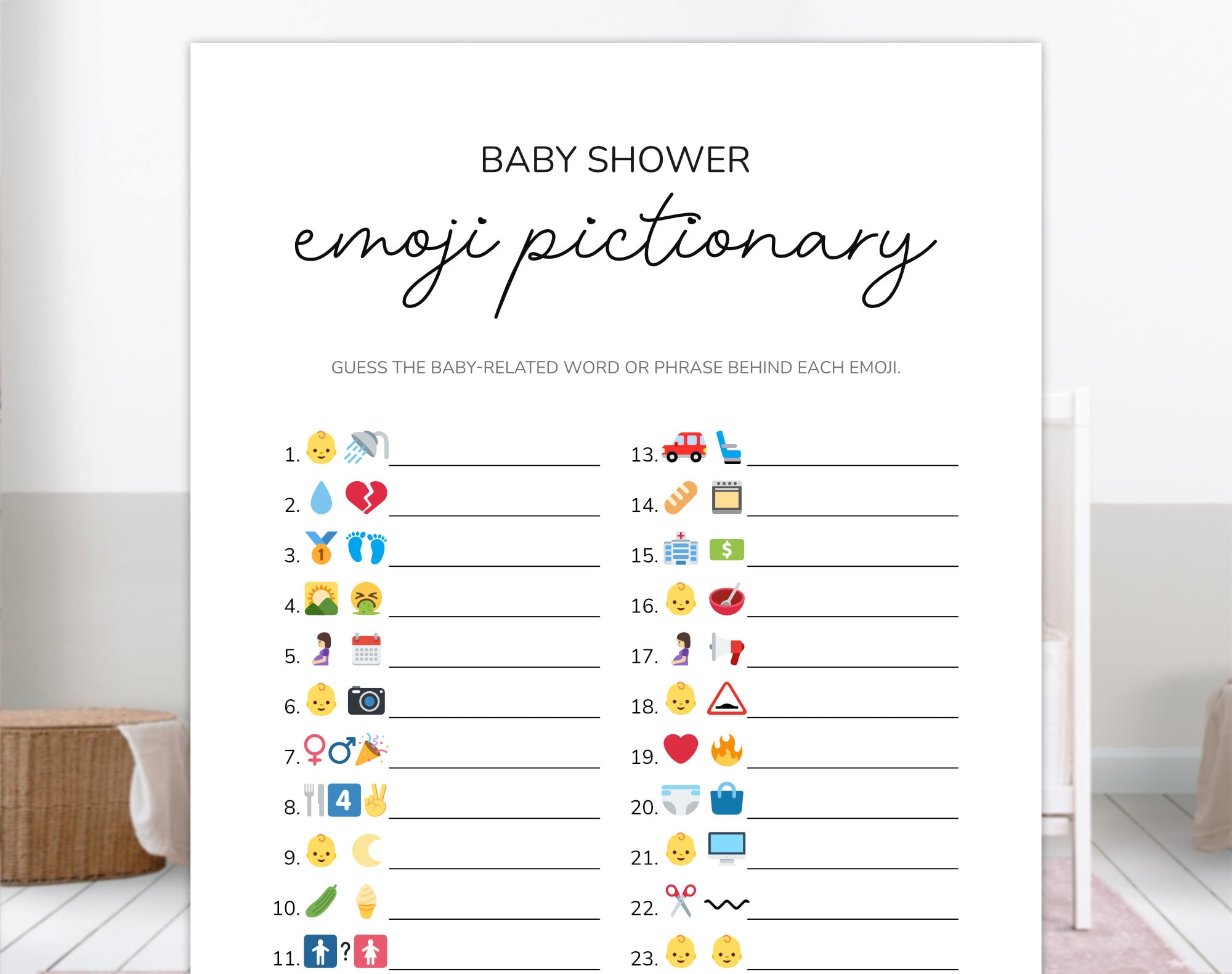 Baby Shower Emoji Game, Baby Emoji Game, Baby Emoji Quiz, Baby Emoji ...