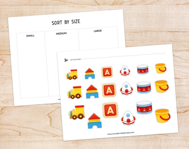 Sort by Size Busy Book Sorting by Size Preschool Printables - Etsy