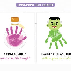 Halloween Handprint Art Bundle, Halloween Handprint Craft, Fall ...