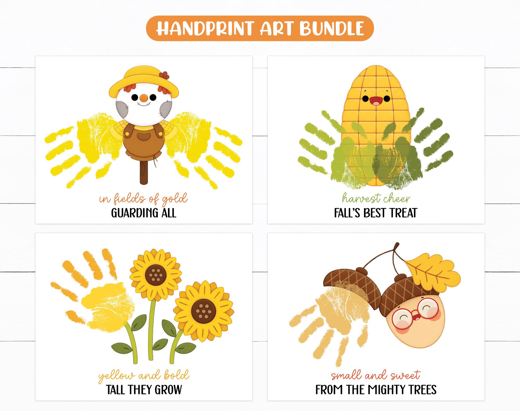 Fall Handprint Bundle, Fall Handprint Art Bundle, Fall Handprint Craft ...