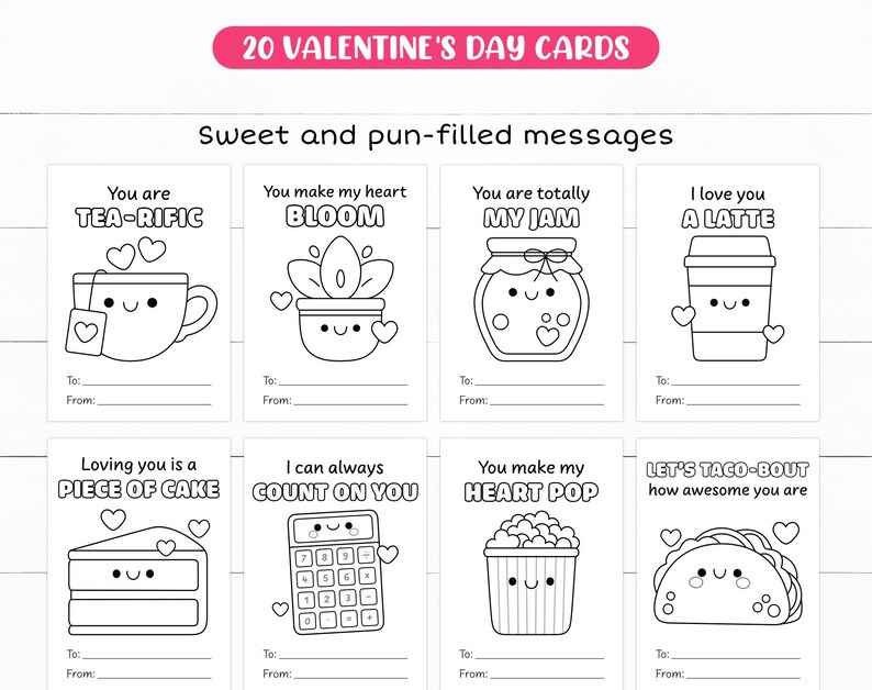 Cute Valentines Day Cards, Coloring Valentine Cards, Kids Valentines ...