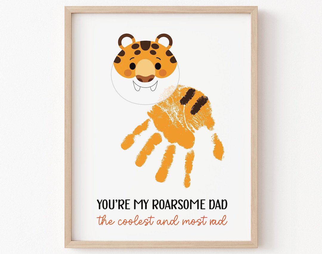Father's Day Handprint Crafts, Printable Fathers Day Handprint Art, Dad ...