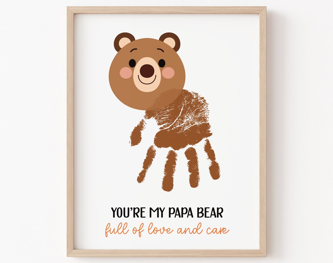 Fathers Day Handprint Art Craft Printable, DIY Father's Day Handprint ...