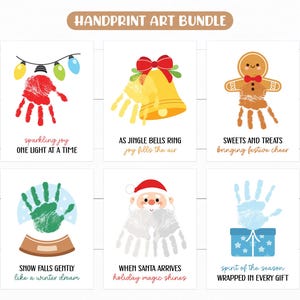 Christmas Handprint Footprint Art Bundle, Christmas Handprint Art, Baby ...