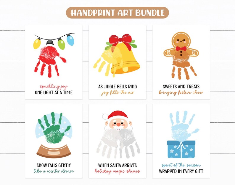 Christmas Handprint Footprint Art Bundle, Christmas Handprint Art, Baby ...