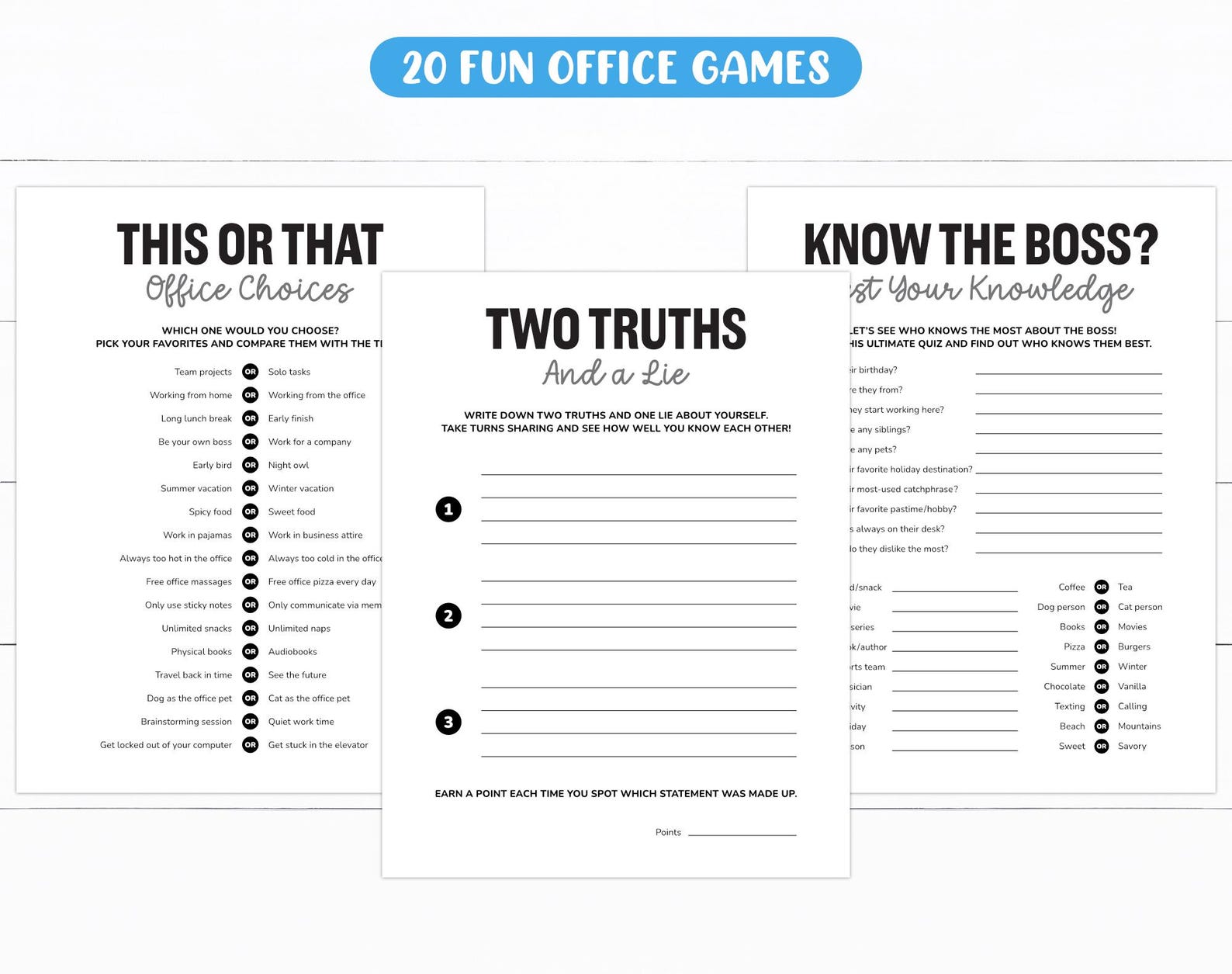 Team Building Games for Work, Office Games Bundle, Work Party Games ...