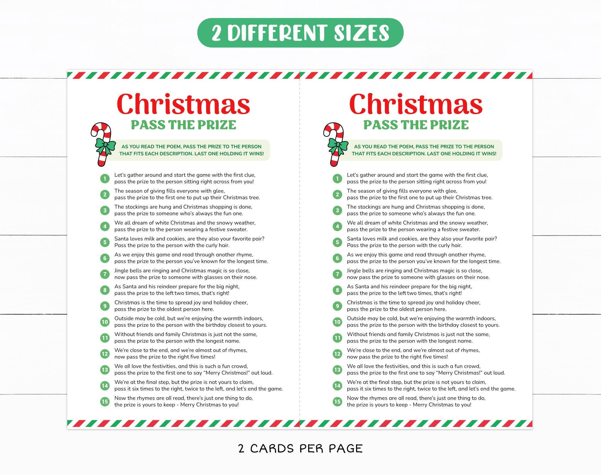 Pass the Prize Christmas Game, Christmas Pass the Prize Game, Christmas ...