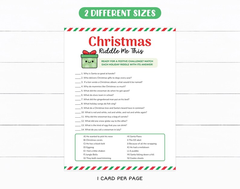 Christmas Riddles Game, Holiday Riddles and Jokes, Riddle Me This ...