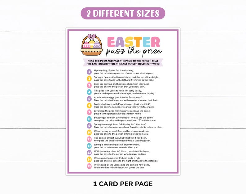 Easter Pass the Prize Game, Pass the Prize Easter Game, Pass the Prize ...