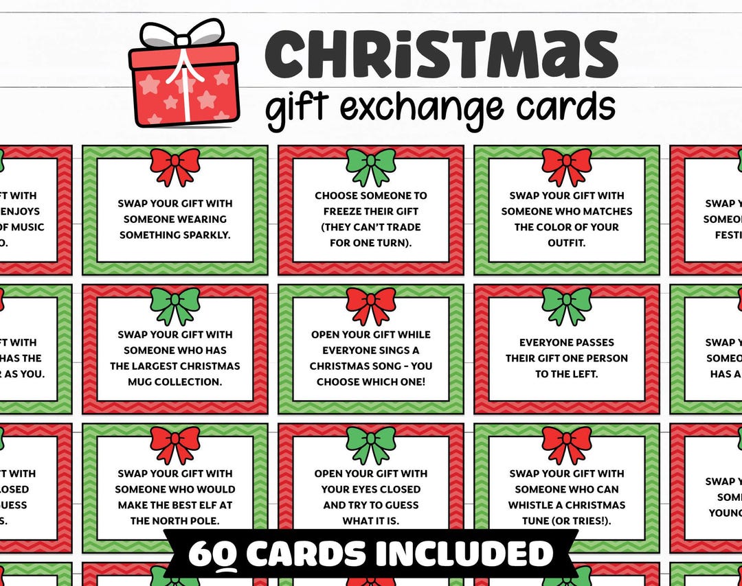 Christmas Gift Exchange Game, Holiday Present Swap, Family or Office ...