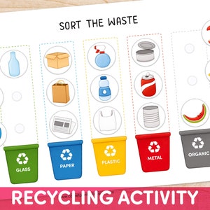Waste Sorting Preschool Learning Game Earth Day Printable - Etsy