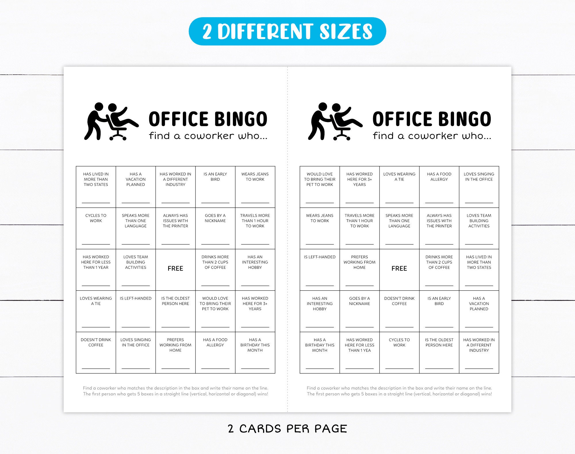 Networking Bingo, Find Someone Who Coworker Bingo, Office Team Building ...