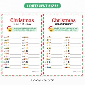 Christmas Emoji Pictionary Game, Christmas Emoji Quiz, Printable Guess ...