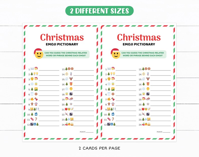 Christmas Emoji Pictionary Game, Christmas Emoji Quiz, Printable Guess ...
