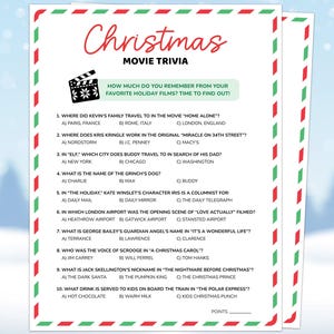 Christmas Movie Trivia Game, Christmas Movie Quiz, Printable Christmas ...