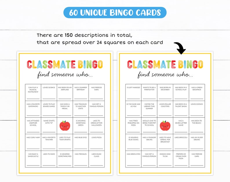 Find the Classmate Bingo, Find the Guest Classroom Bingo, Get to Know ...