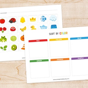 Colors Worksheet Bundle, Preschool Printables, Montessori Busy Book ...