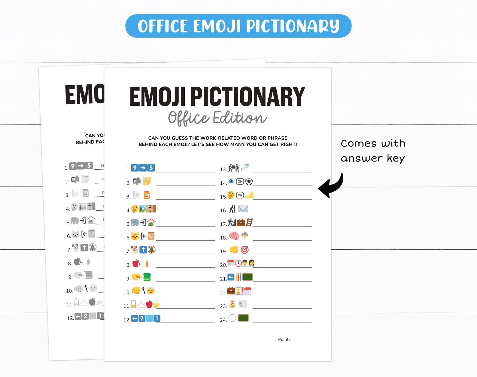 Office Emoji Game, Office Emoji Pictionary Game, Guess the Emoji Office ...