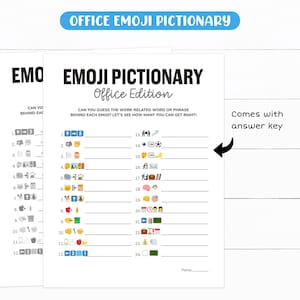 Office Emoji Game, Office Emoji Pictionary Game, Guess the Emoji Office ...