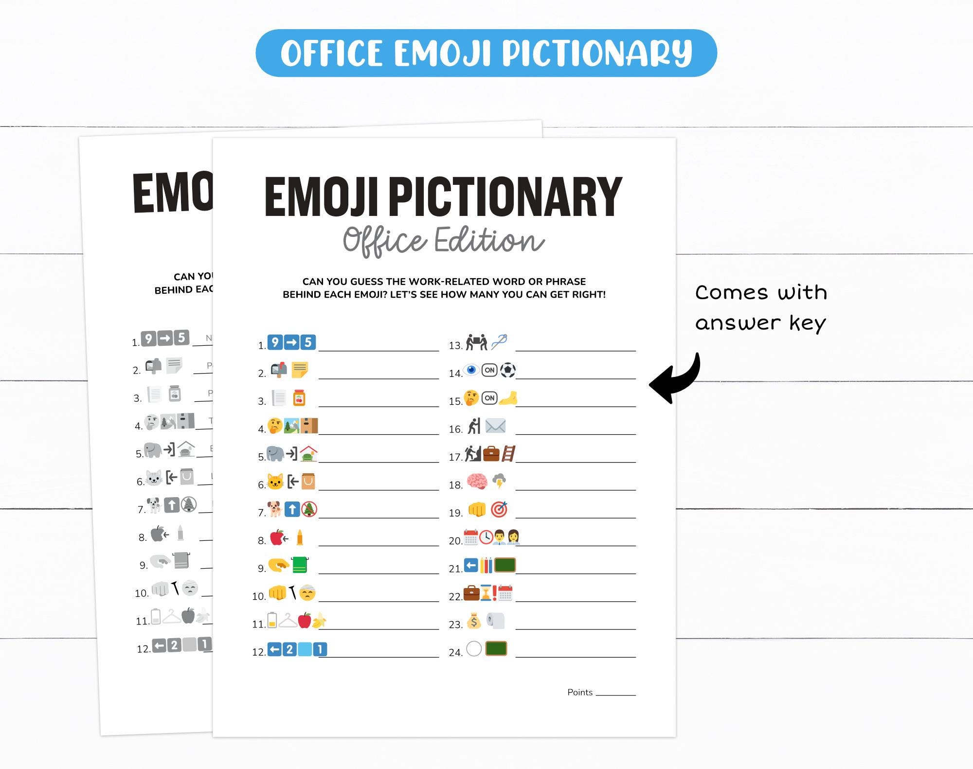 Office Emoji Game, Office Emoji Pictionary Game, Guess the Emoji Office ...
