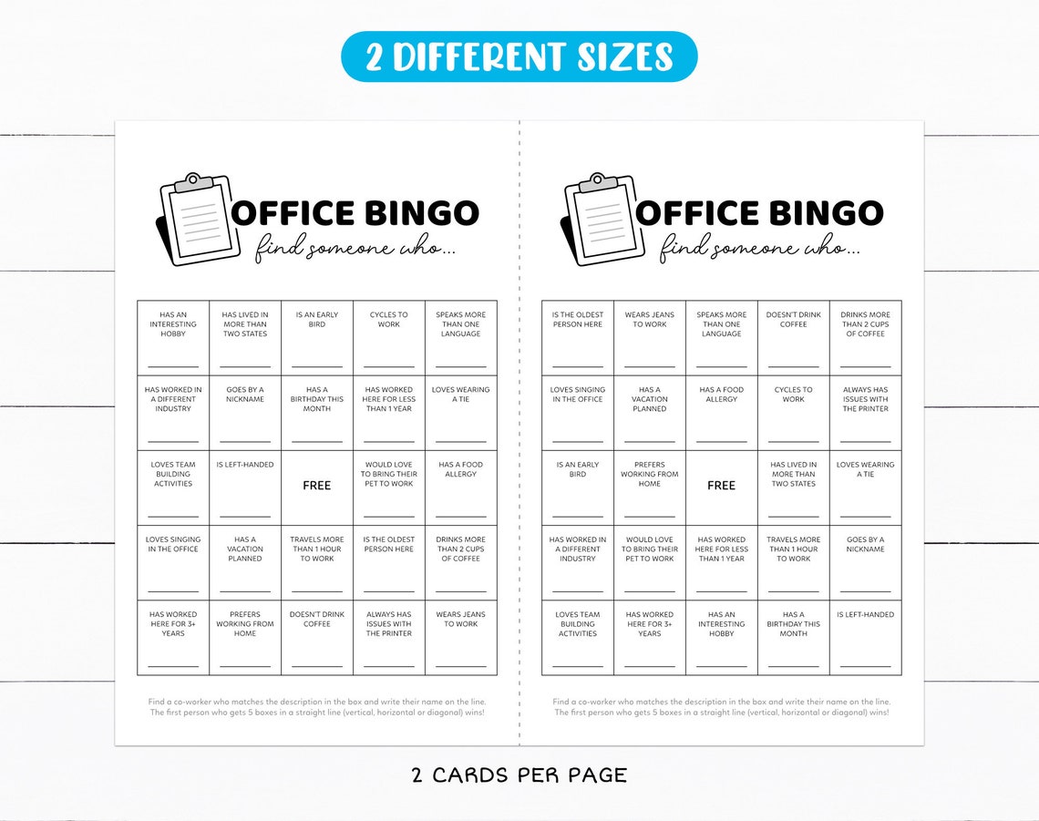 Find Someone Who Bingo, Get to Know You Bingo, Work Office Party Games ...