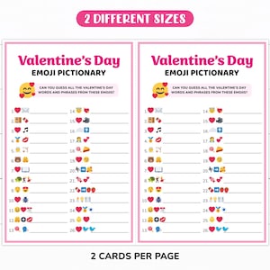 Valentines Emoji Pictionary Game, Valentines Emoji Game, Valentines Day ...
